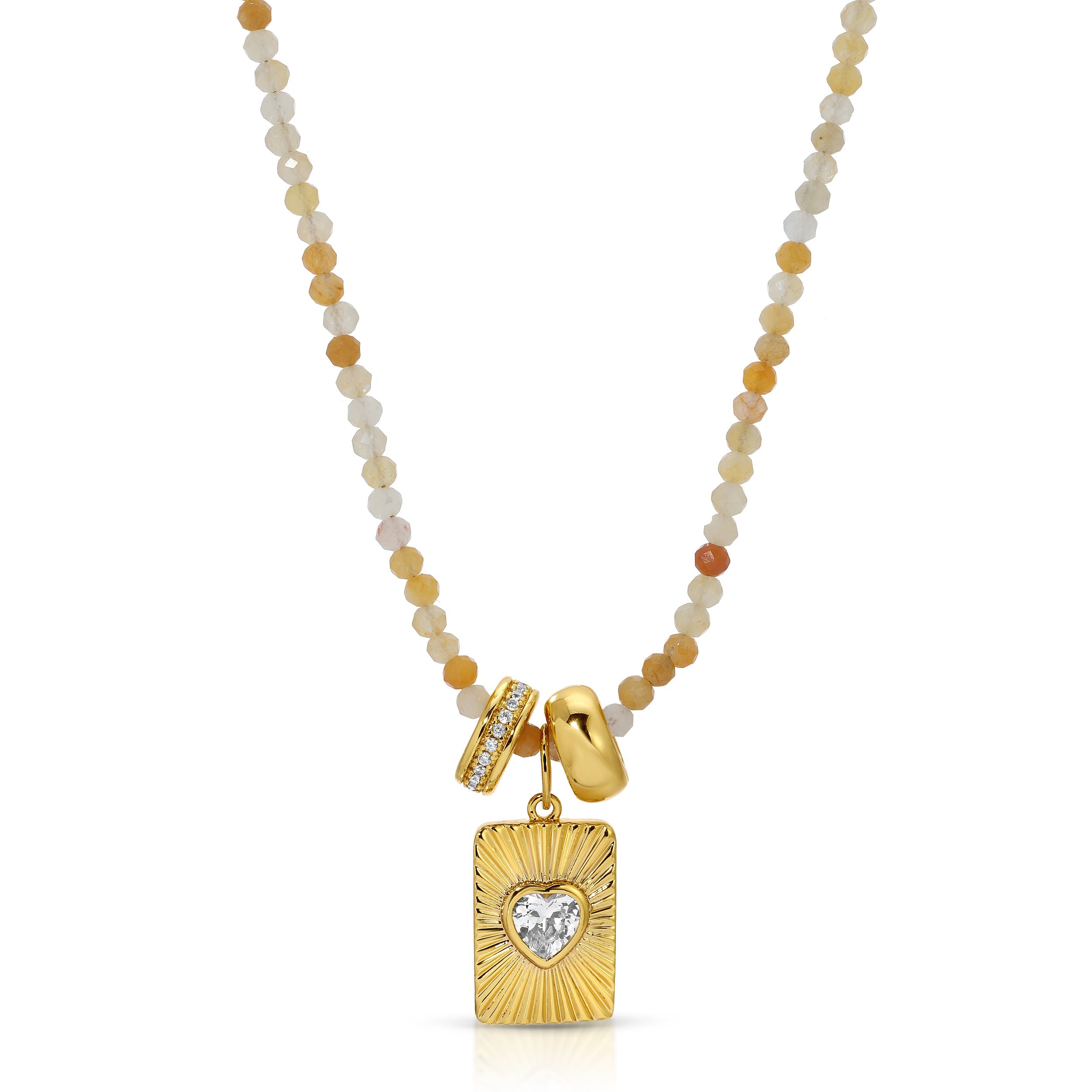 Heart Beam Charm Beaded Necklace Set – Jurate Los Angeles