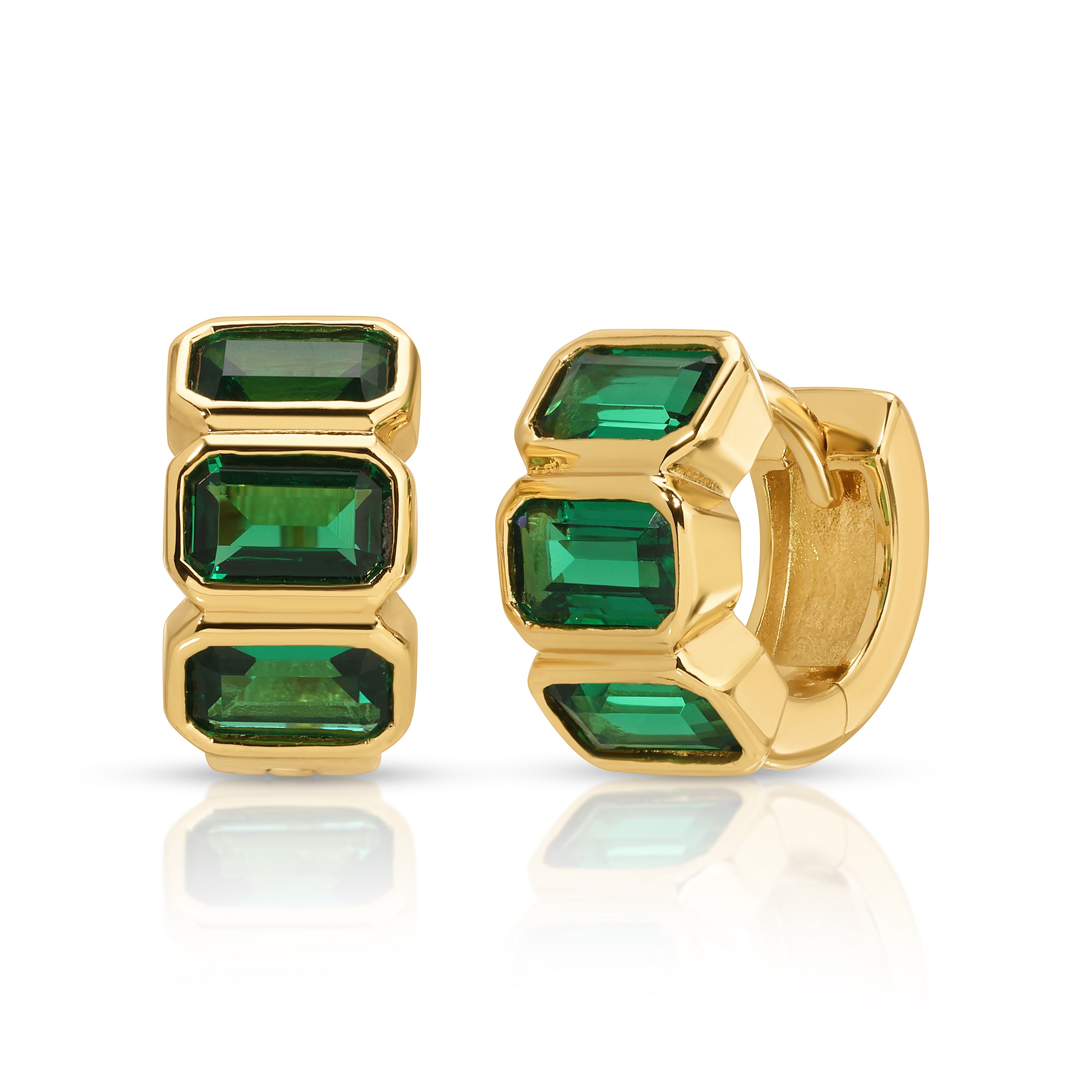 Sunset Emerald Hoop Earrings – Jurate Los Angeles